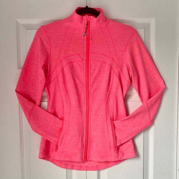lululemon athletica | Tops | Lululemon Athletica Neon Pink Zip Up ...